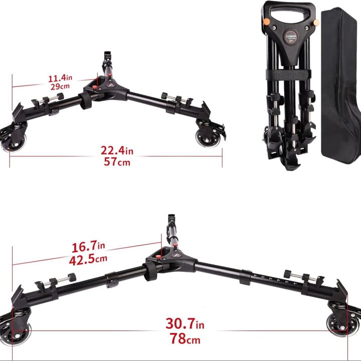 Professional Tripod Dolly - Heavy Duty with Adjustable Leg Mount with 3 ...