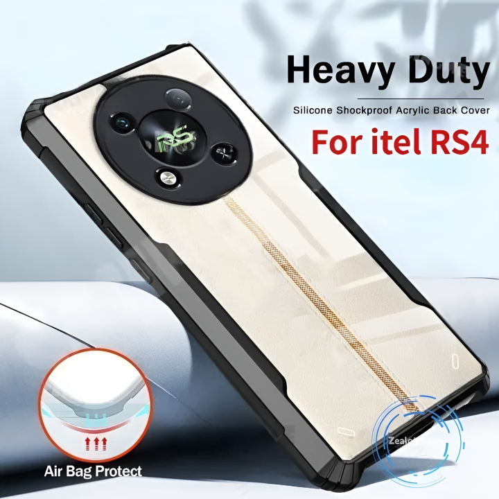 For Itel Rs 4 Protective Black Border Crystal Clear Xundd Mobile Back ...