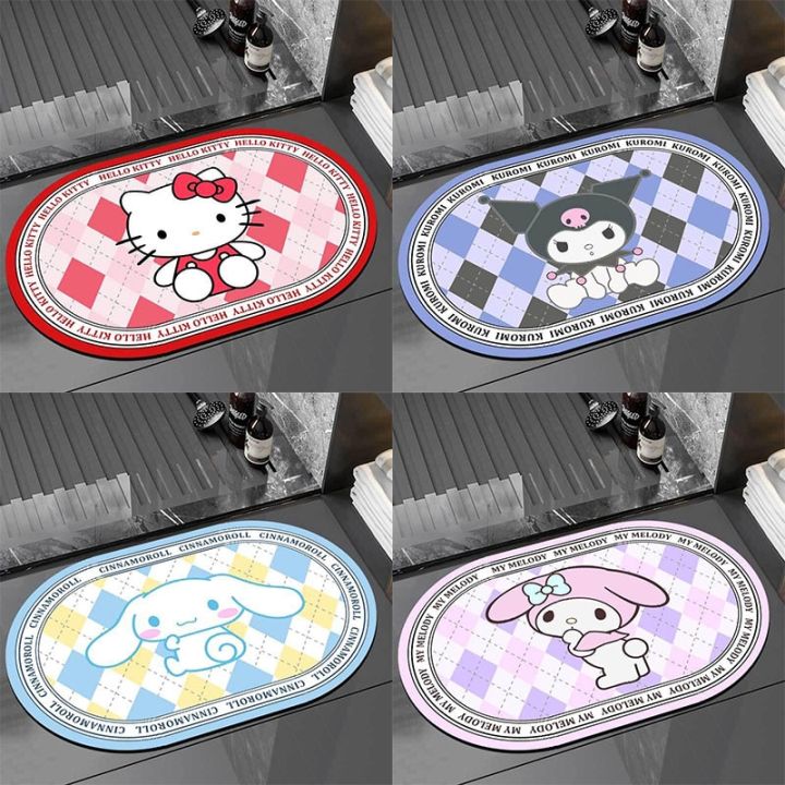 Sanrio Hellokitty Kuromi Carpet Bathroom Toilet Water Absorbing Anti ...