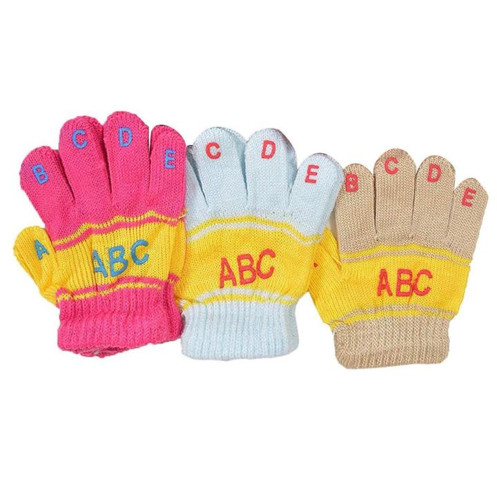 Finix Baby Girl & Boy Soft Feel Winter Woolen ABC Baby Hand Gloves 3 ...