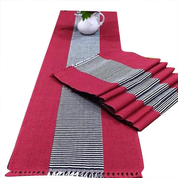 7 Pcs Dining Table Runner Set Multi-Color - Stylish And Vibrant Dining ...