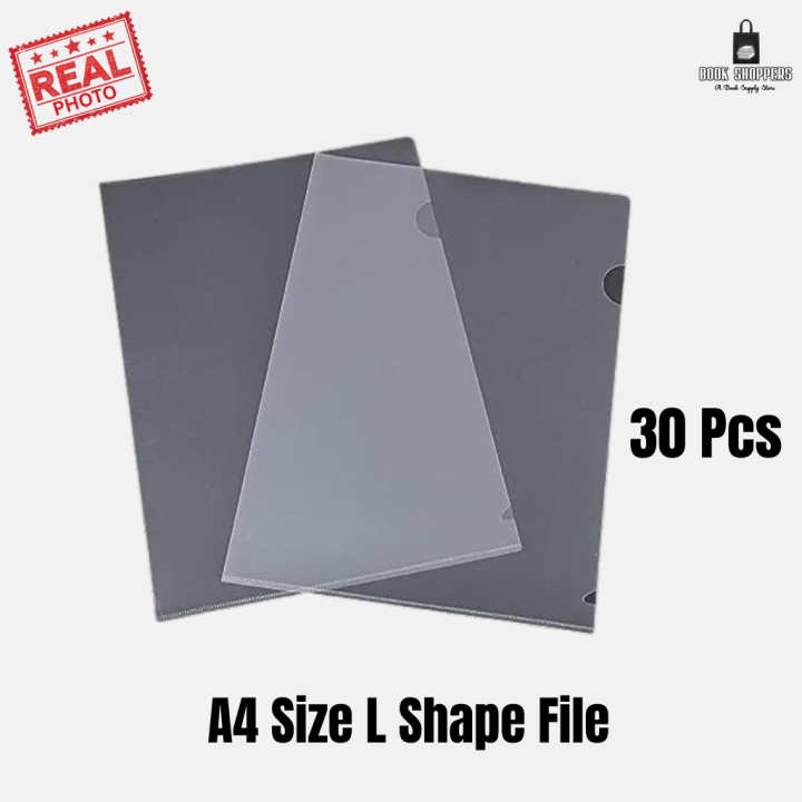 L Shape File Clear Document Folder – A4 Size Transparent Buttonless ...