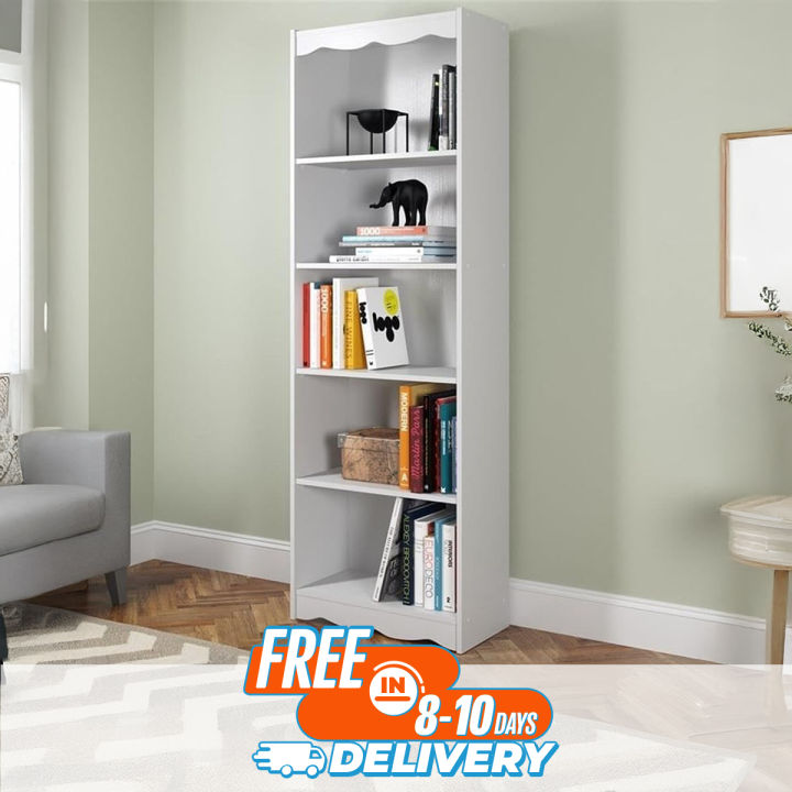 Nice Furniture Atlin Designs Tall Bookcase Shelves in Glossy White ...