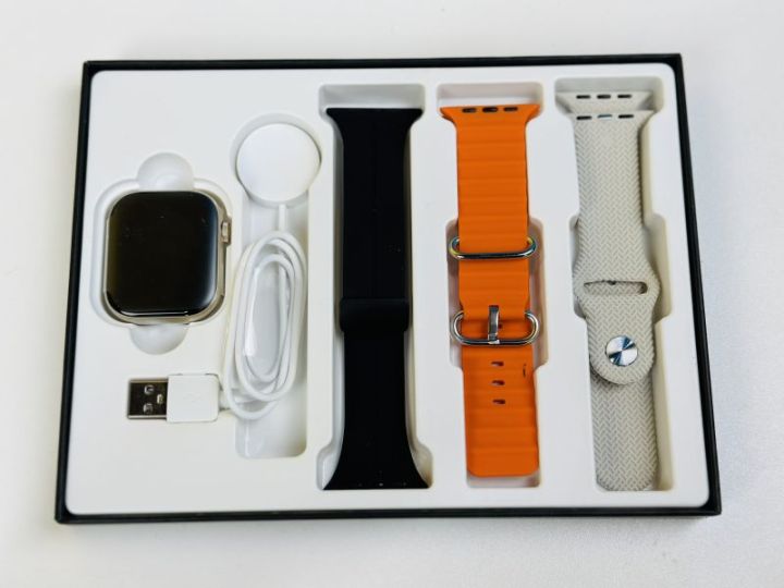 HW9 Pro Max Smart Watch (3 Straps In 1) – Orange Color | Daraz.com.bd