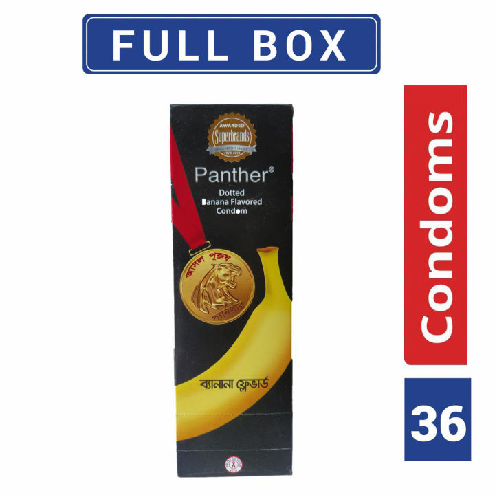 Panther - Dotted Banana Flavored Condom - Full Box - 3x12=36pcs | Daraz.com.bd