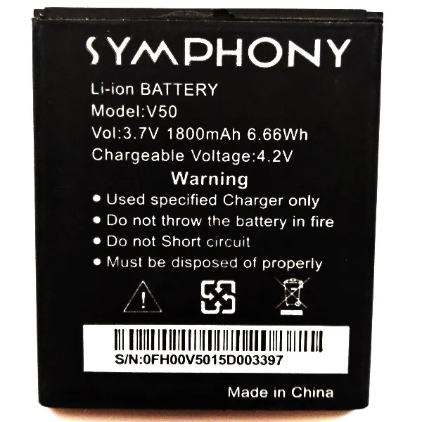 Symphony V50 Mobile Battery 1800 mAh | Daraz.com.bd