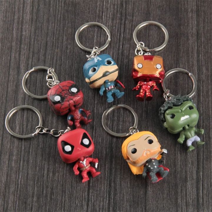 Marvel Avengers Spiderman Keychain Superhero Heroes Anime Doll Cartoon ...