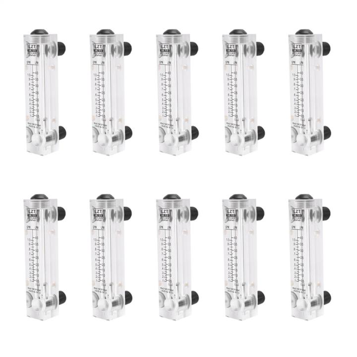 10X Black Adjustable Knob 0.1-1 GPM Panel Type Water Flow Meter LZM-15 ...