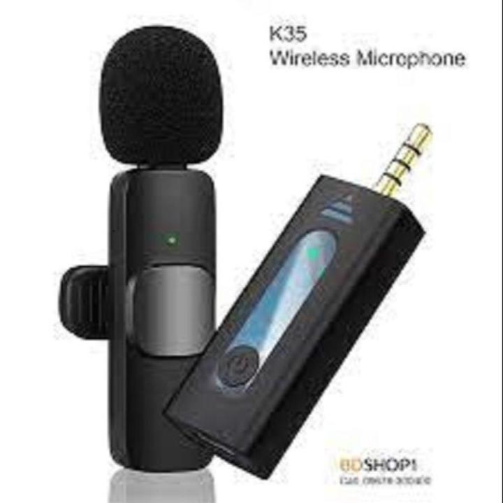 Wireless Microphone Record Microphone k35 2.4Ghz Smart Noise Cancelling Mini Portable Lavalier ...