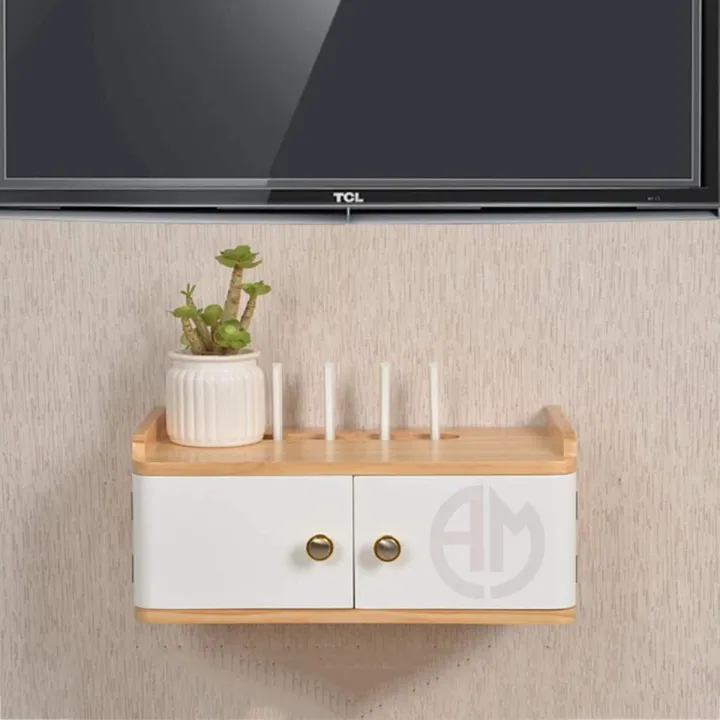 Wall mount router box, floating Wall Shelf Floating Shelf Set Top Box ...