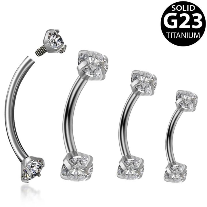 Belly Button Rings Curved Brow Bone Nose Piercing G23 Titanium ...