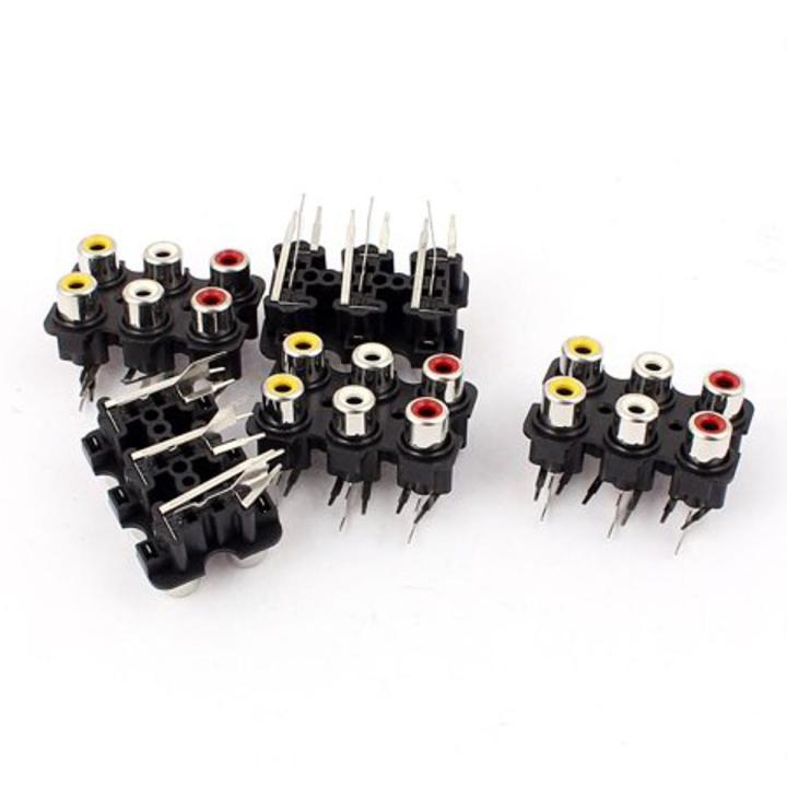 6 Positions FEMALE Stereo Audio Video Socket 6 Positions AV RCA Female ...