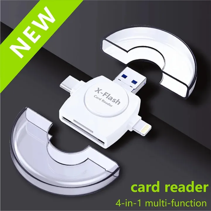 4 In 1 Card Reader USB Type-C Micro USB Lighting High-speed Universal ...
