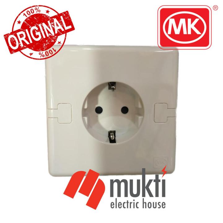 MK Made in Singapore ECORE 16A Two Pin Earthing Socket Combined ...