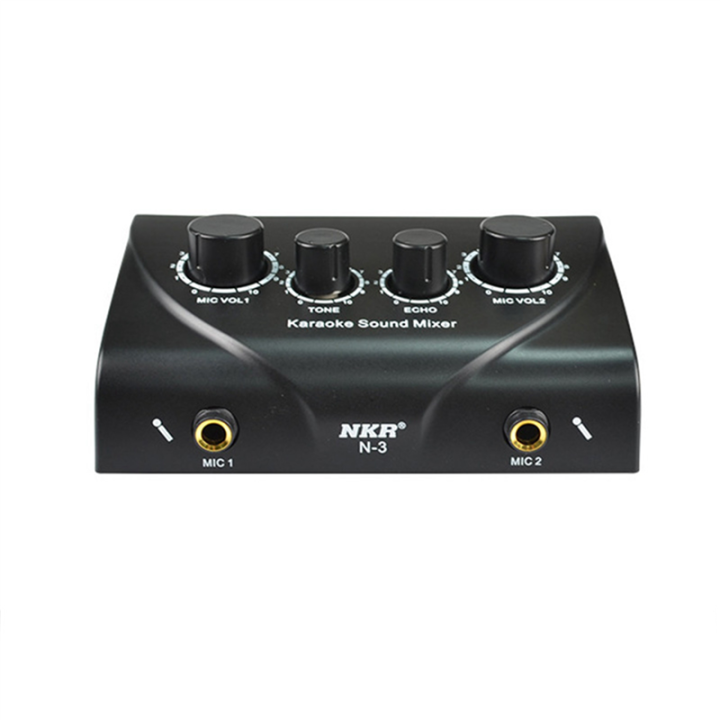 TWEXQNY 4X Portable Dual Mic Inputs Audio Sound Mixer for Amplifier ...