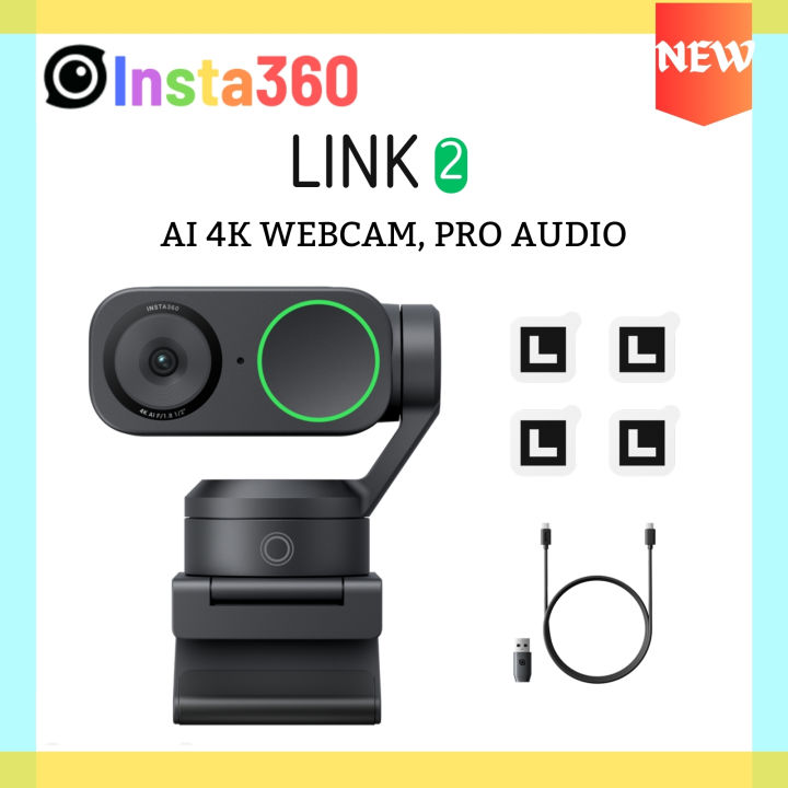 Insta360 Link 2 2C Webcam 4K 30fps PC AI Tracking Noise-Canceling Gesture Control 1/2 Sensor HDR ...