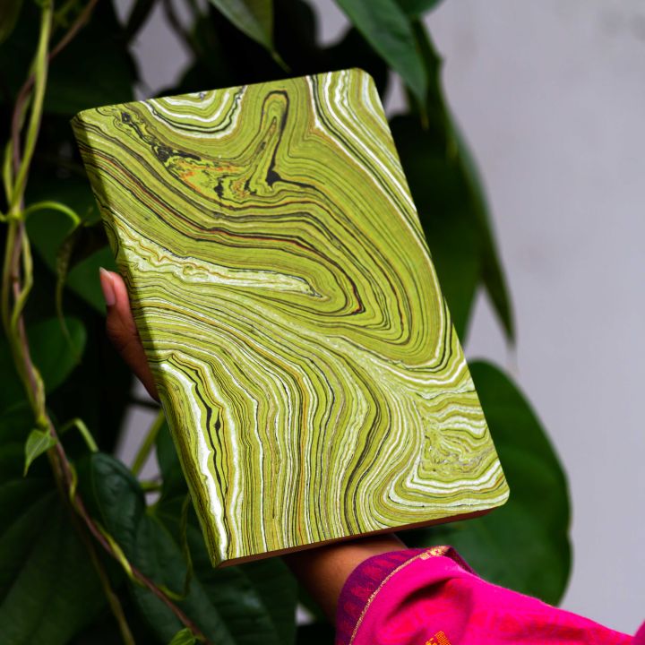 Olive Green Texture Notebook (Jute Handmade Board Cover) | Daraz.com.bd
