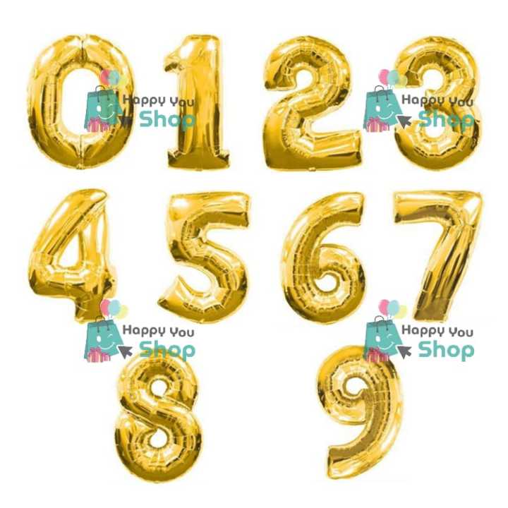 Large size/ 32 inch size number foil balloons (Golden color) | Daraz.com.bd