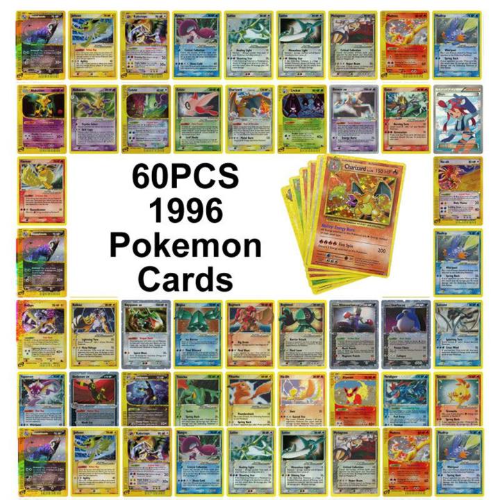 【Serendipity party】60pcs Pokemon 1996 Years Flash Card Charizard ...