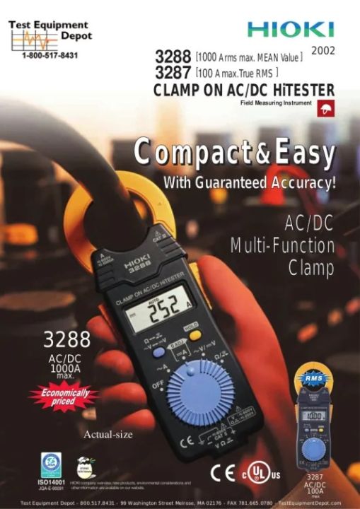 HIOKI 3288 AC/DC Clamp On Hi-Tester Clamp Meter- READY ELECTRONICS ...