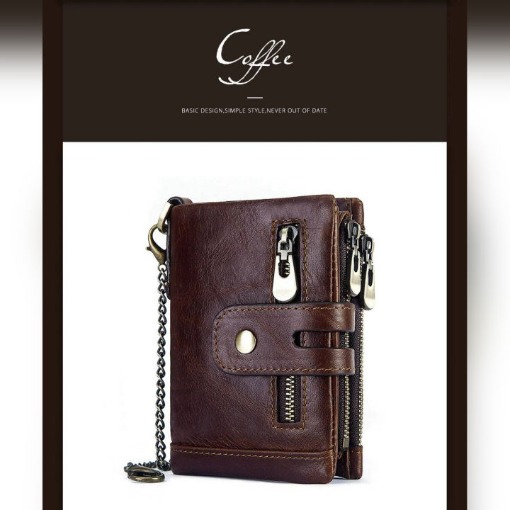 Bogesi Luxury Men's Leather Wallet 3 Folds Male Purse With Photo Holder ...
