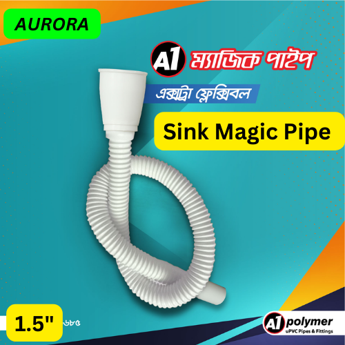 Sink 1.5" magic Pipe Flexible magic Pipe White Off White Colour Use in ...