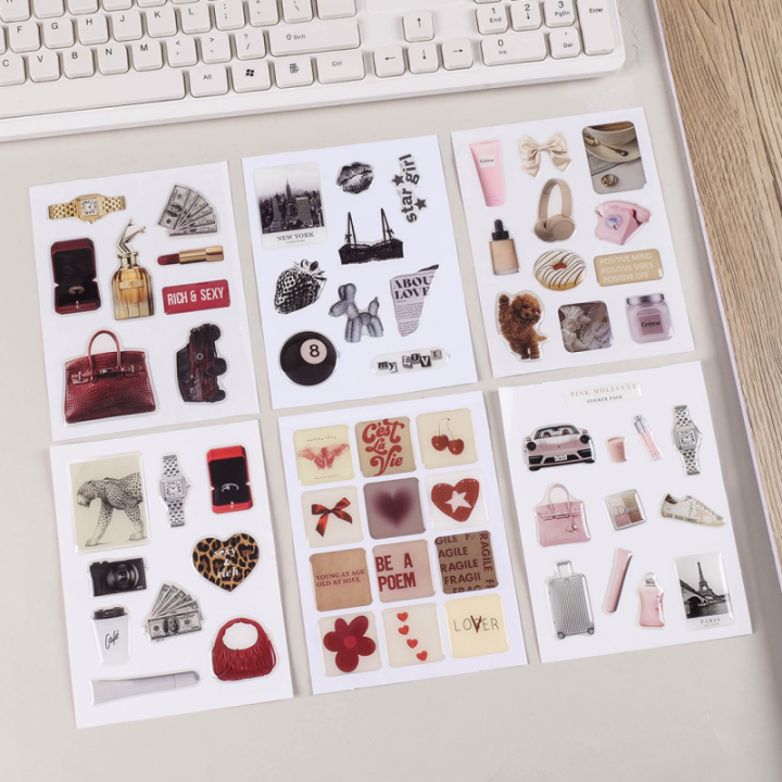 Sweet Journal 1PCS 3D Epoxy Sticker Phone Case Stickers Diary ...