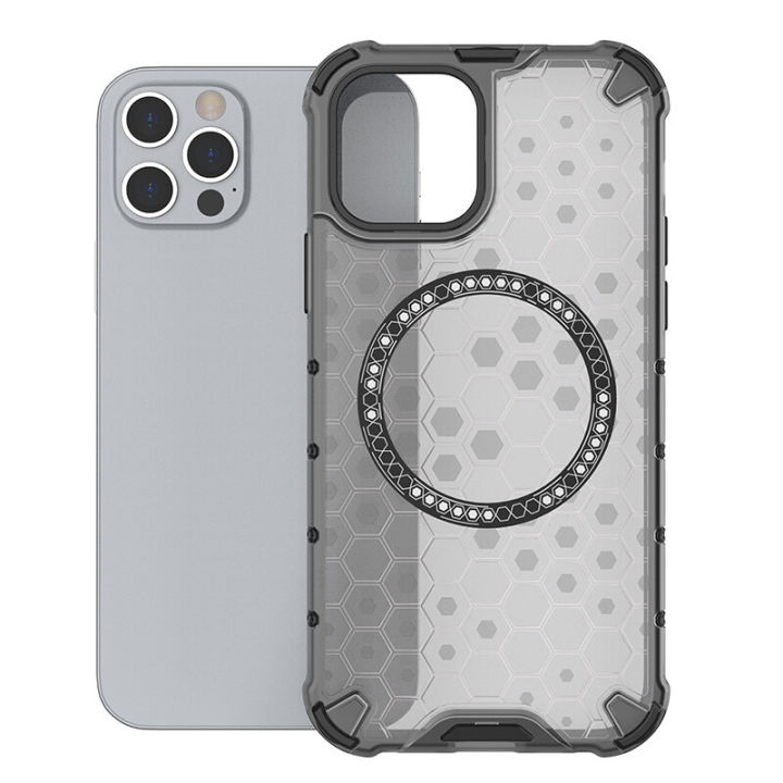 For Apple iPhone 12 Pro Case Honeycomb MagSafe Shockproof Camera ...