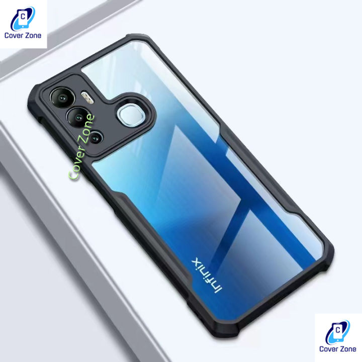 For Infinix Hot 12 Play Shockproof Tpu Bumper Hard Clear Acrylic Mobile Phone Case For Infinix ...