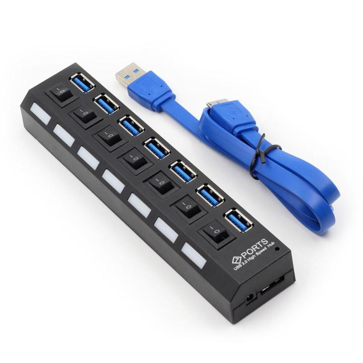 【VisioN Shop】3.0 Hub Multi Splitter Adapter with 7 Ports 3.0 USB ...