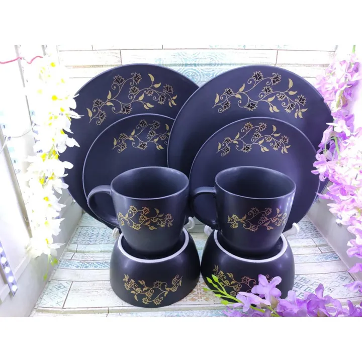 Black Beauty 8-Piece Dinner Set - Ceramic Exclusive Dinner Set Oven ...