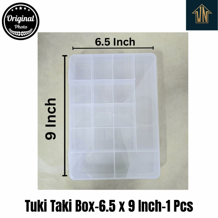 Plastic Storage Box with Adjustable 15 Compartments – 6.5 x 9 Inch ...
