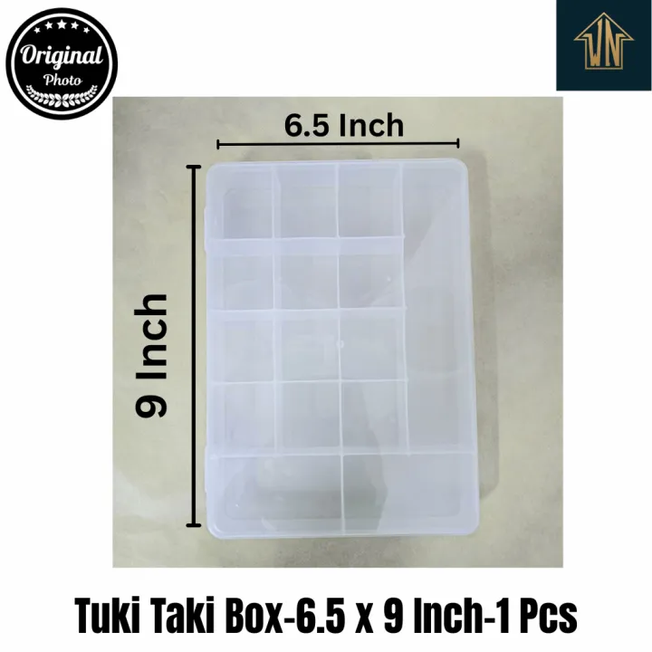 Plastic Storage Box with Adjustable 15 Compartments – 6.5 x 9 Inch ...