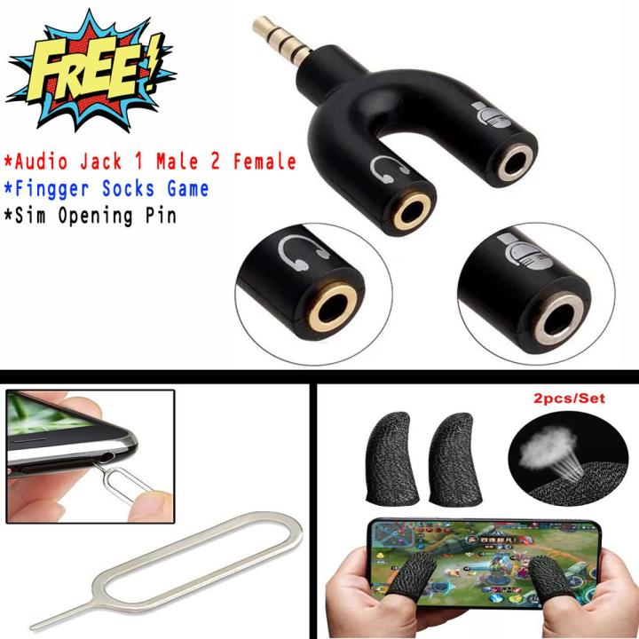 Audio Jack 1 male 2 Female Free Fingger Socks Game And Sim Opening Pin ...