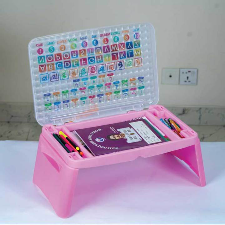 Baby kids FOLDING Plastic Desk table Laptop Desk Bed Desk Reading ...