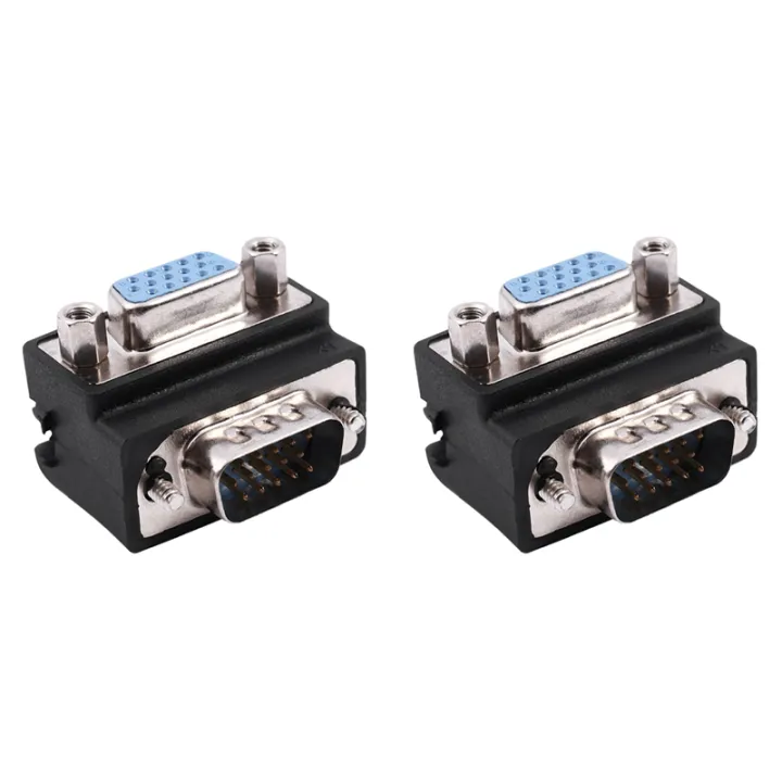 2X 15-Pin Vga Male to Female M/F Right Angle Adapter | Daraz.com.bd