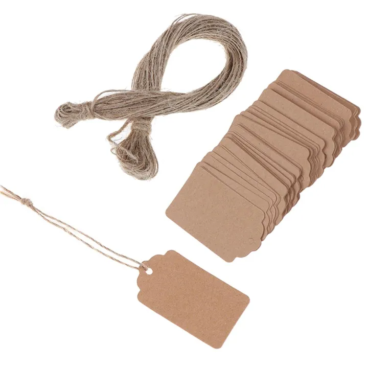 【Shop with Confidence】 100Pcs Kraft Jewelry Price Label String Price ...