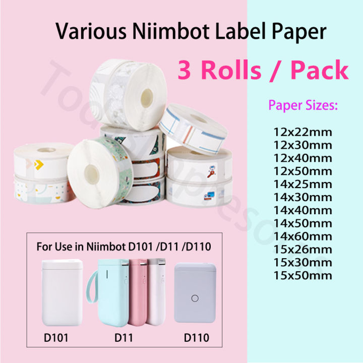 AlineYLingg 3 Rolls Niimbot D110 D101 D11 Original Thermal Label ...