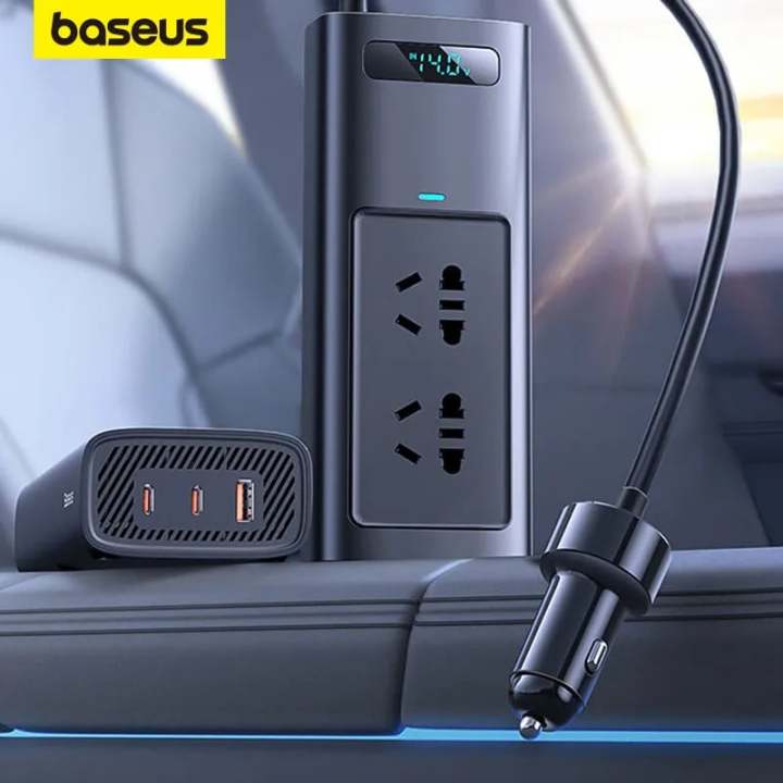 Baseus 150W Car Inverter USB Type C 30W DC 12V to AC 220V 110V Auto Power Inversor Fast Charger ...