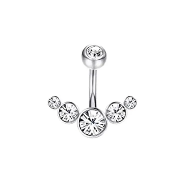 Crystal Belly Button Rings Navel Ring Zircon Dangle Body Belly Barbell ...