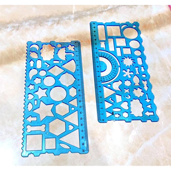 2 pieces Different Shapes Template Ruler / Spirograph Ruler / Geometric ...