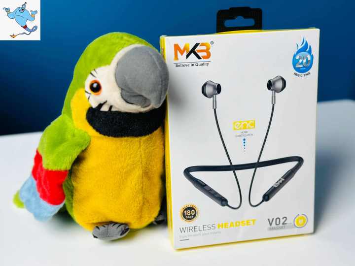 MKB V02 Magnetic ENC Wireless Neckband | Daraz.com.bd