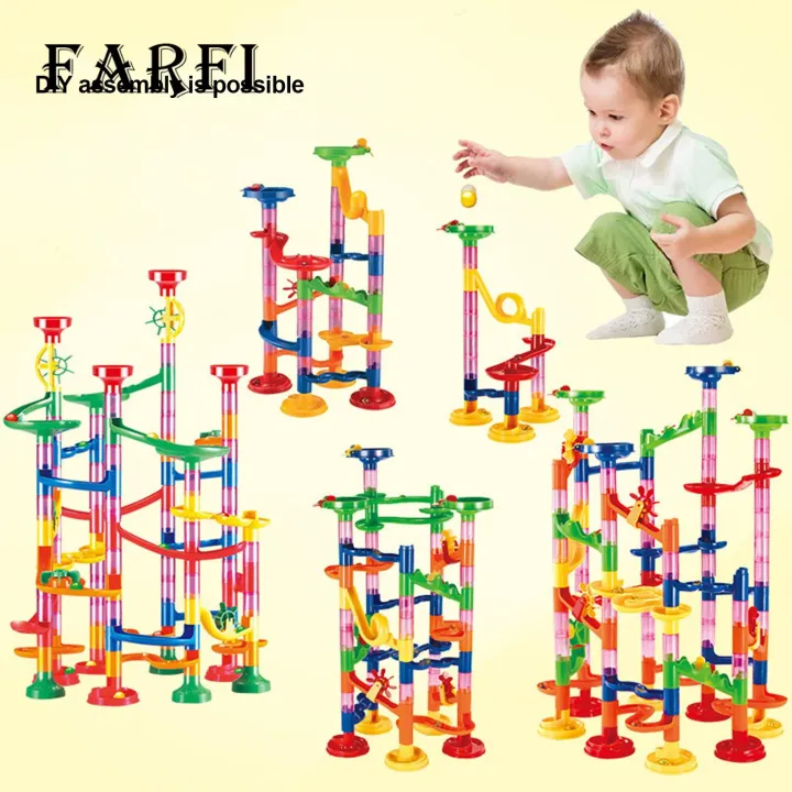 Curved Marble Ramps Marble Ball Run Maze Toy Educational Diy Building ...