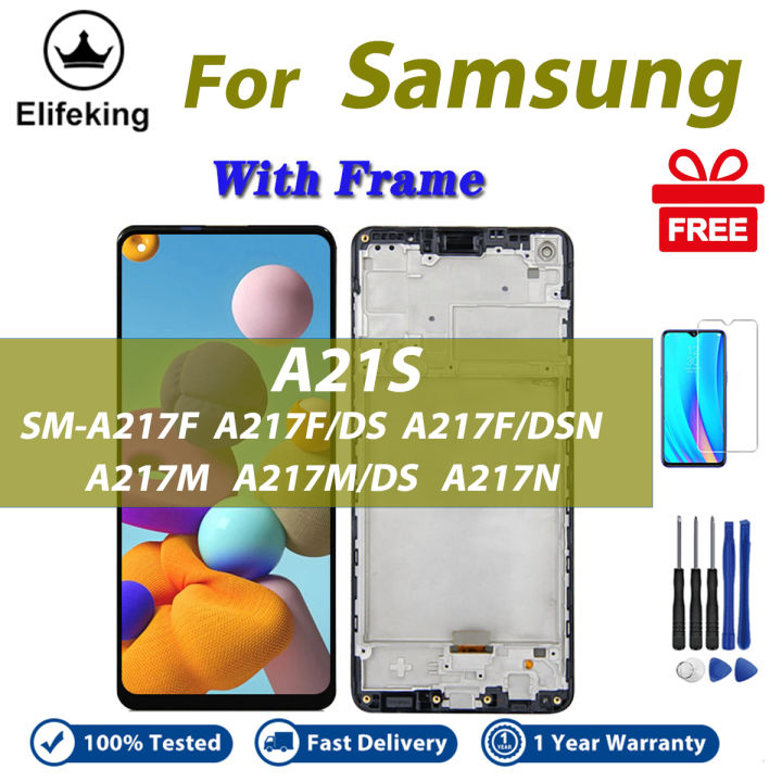 LCD With Frame For Samsung Galaxy A21s A217 Display Touch Screen Digitizer Assembly Replacement ...