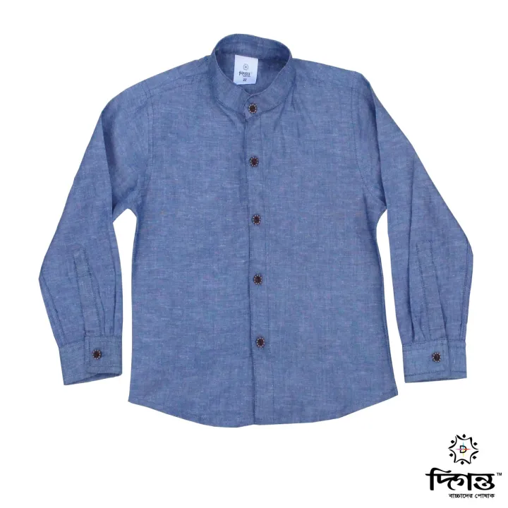 Navy Blue Solid Rimi Cotton Long Sleep Fatua for Baby Boy Dress | Daraz ...