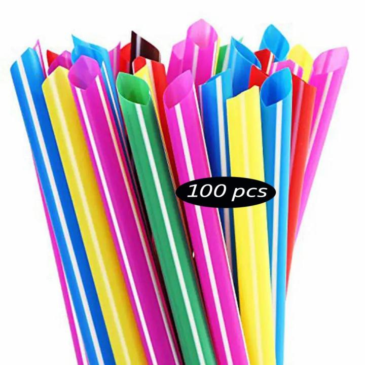 Jumbo Smoothie Straws juice Pipe - 100pcs | Daraz.com.bd