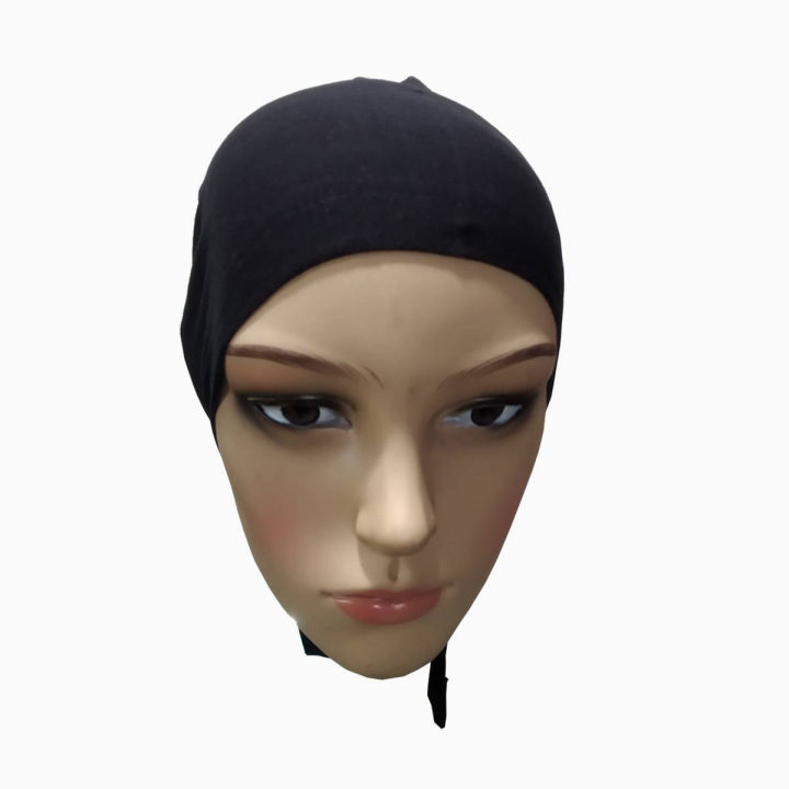 Cotton black hijab cap for girls and women | Daraz.com.bd
