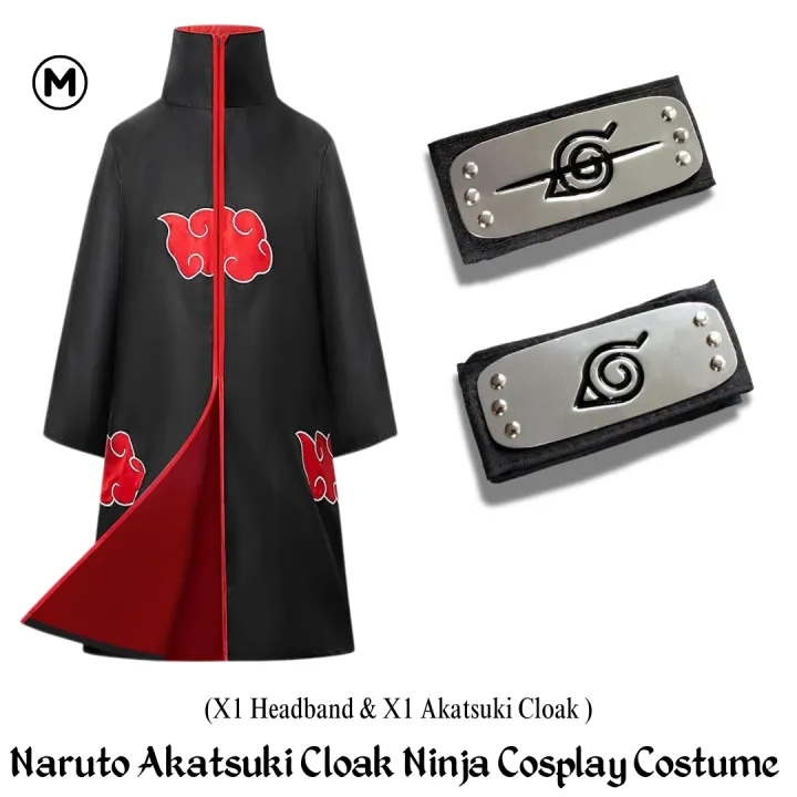 New Naruto Itachi Uchiha Akatsuki Cloak Ninja Cosplay Costume (Combo ...