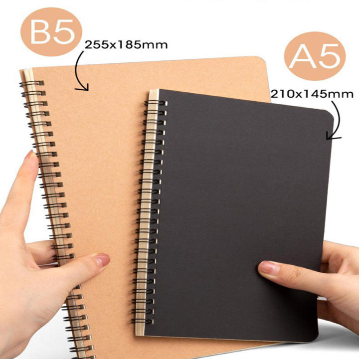 Spiral Notebook Kraft Paper Journal A5 B5 Notebook Blank Paper Diary ...