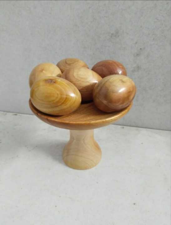 Wooden baby toy egg set - Showpiece 6 pcs | Daraz.com.bd